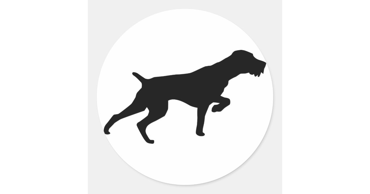 German Wirehaired Pointer Classic Round Sticker | Zazzle