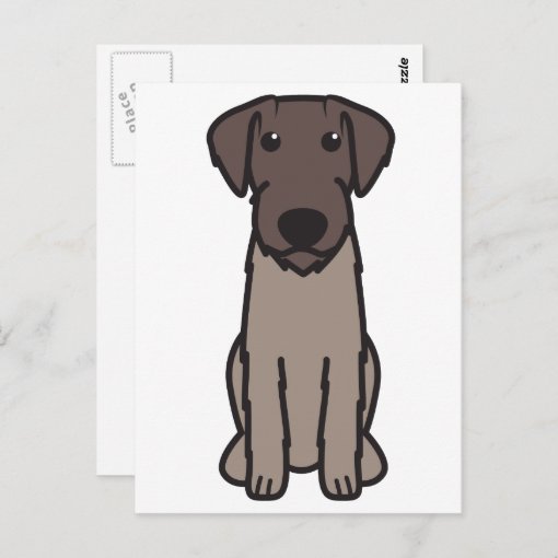 German Wirehaired Pointer Dog Cartoon Postcard | Zazzle