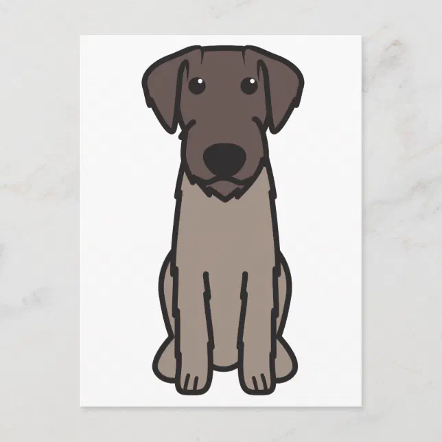 German Wirehaired Pointer Dog Cartoon Postcard | Zazzle