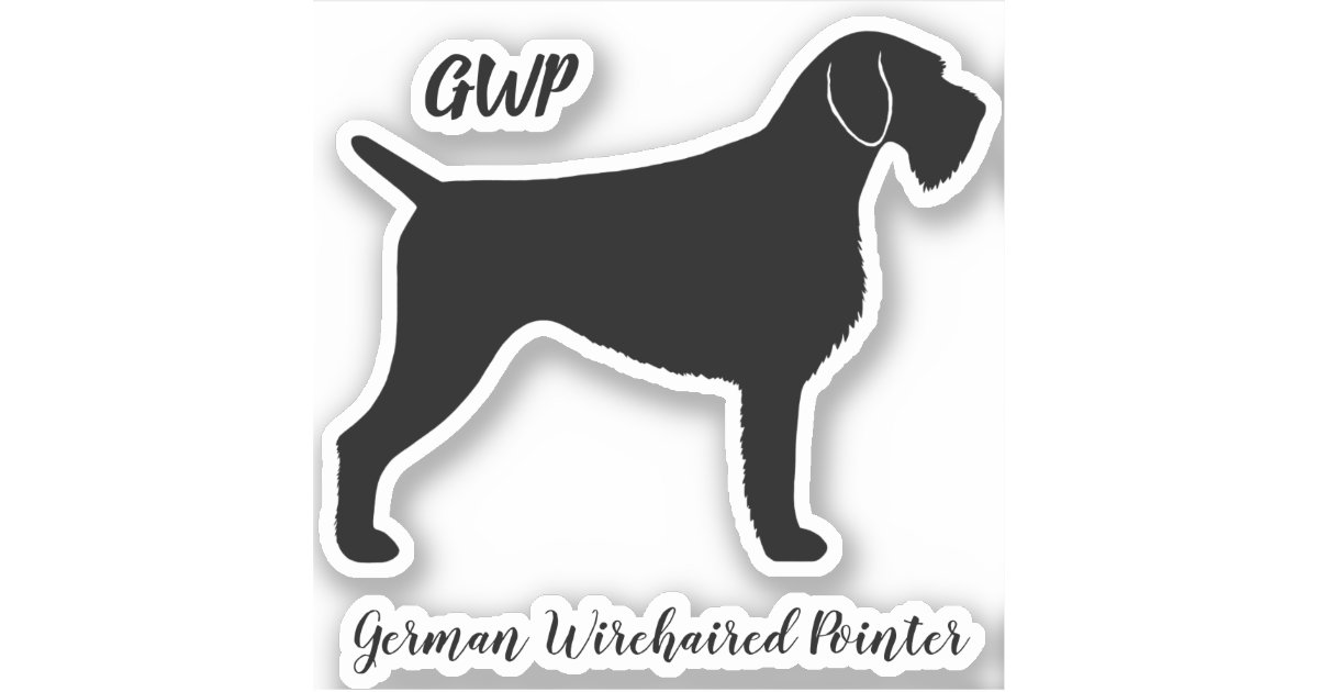 German Wirehaired Pointer Dog Silhouette Sticker | Zazzle