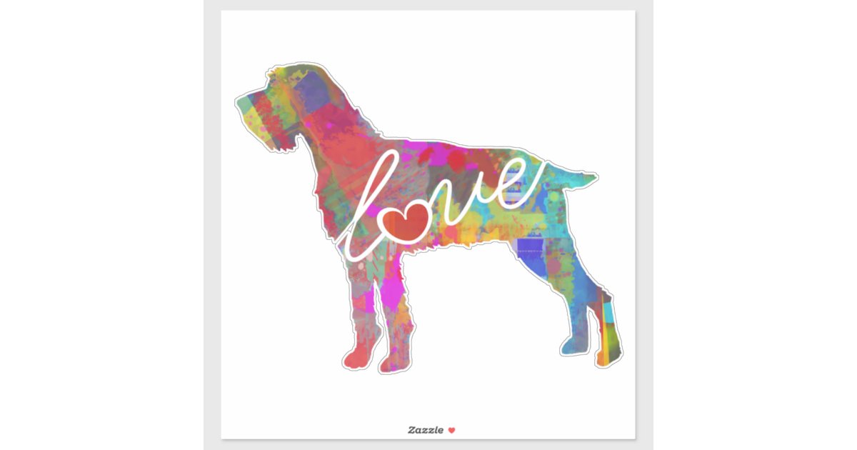 German Wirehaired Pointer Love Decal / Sticker | Zazzle