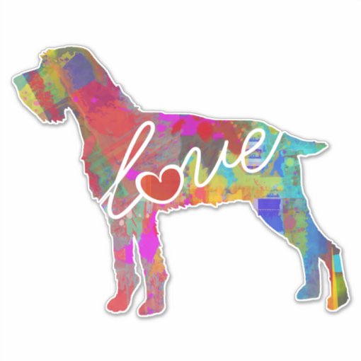 German Wirehaired Pointer Love Decal / Sticker | Zazzle
