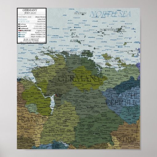 Germany - 100 m Sea Level Rise Poster | Zazzle
