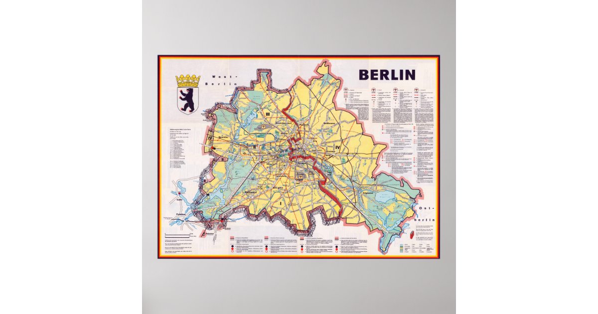 Germany: 1962 Berlin - Karte der geteilten Stadt Poster | Zazzle
