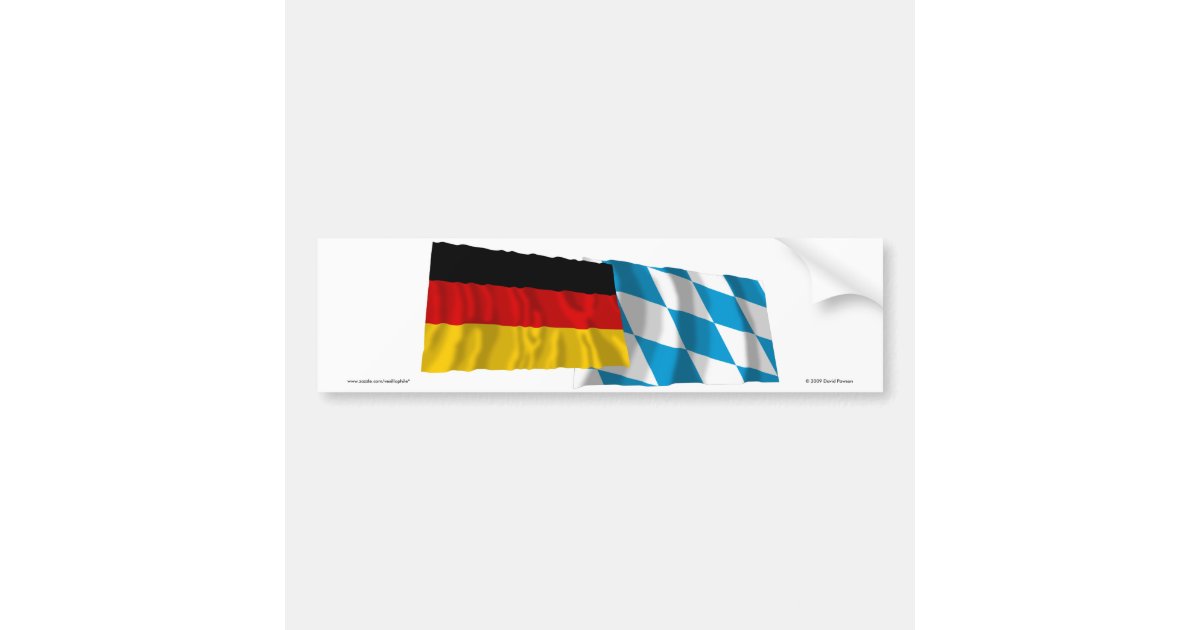 Germany & Bayern Waving Flags (Bavaria) Bumper Sticker | Zazzle