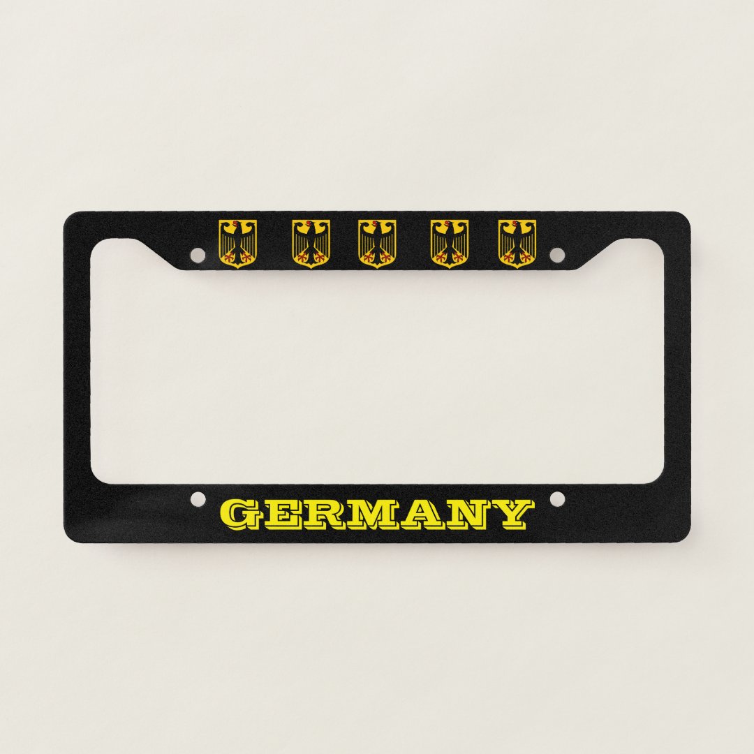 Germany Black License Plate Frame | Zazzle