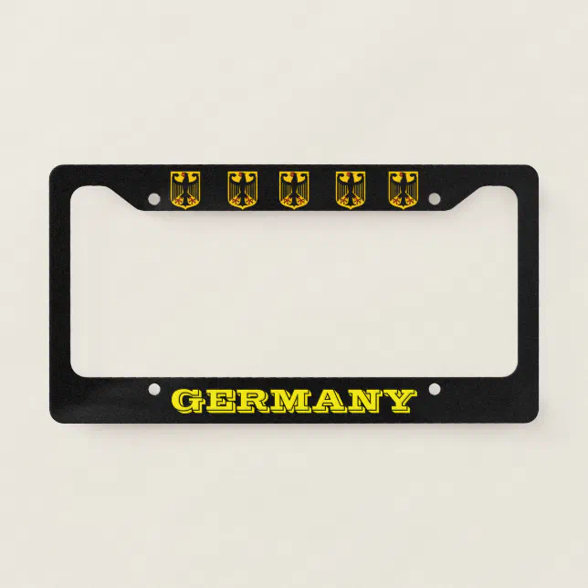 Germany Black License Plate Frame | Zazzle