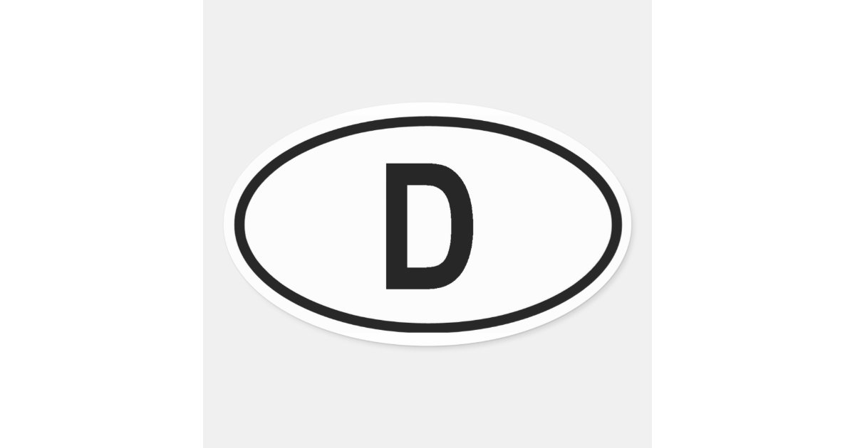 Germany "D" Oval Sticker | Zazzle