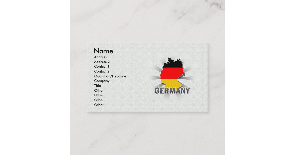 Germany Flag Map 2.0 Business Card | Zazzle