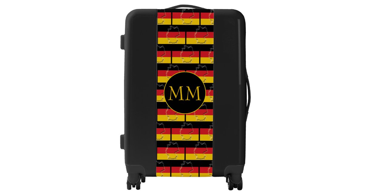 GERMANY Flag Map | Monogram | German Deutschland Luggage | Zazzle