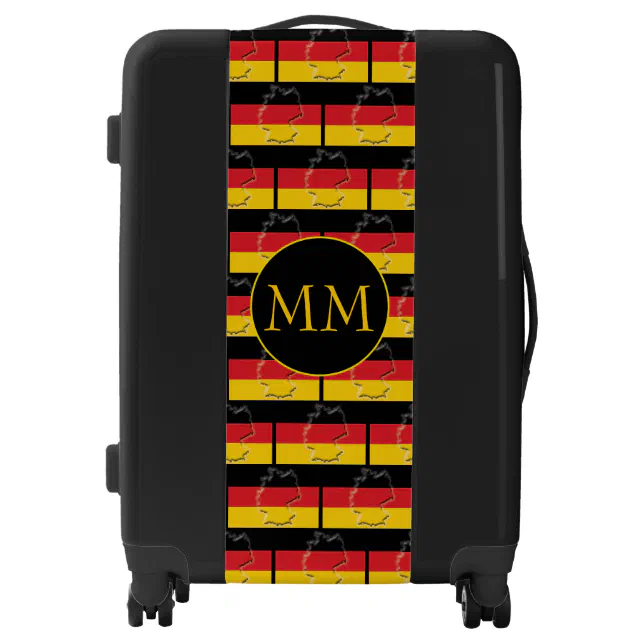 GERMANY Flag Map | Monogram | German Deutschland Luggage | Zazzle