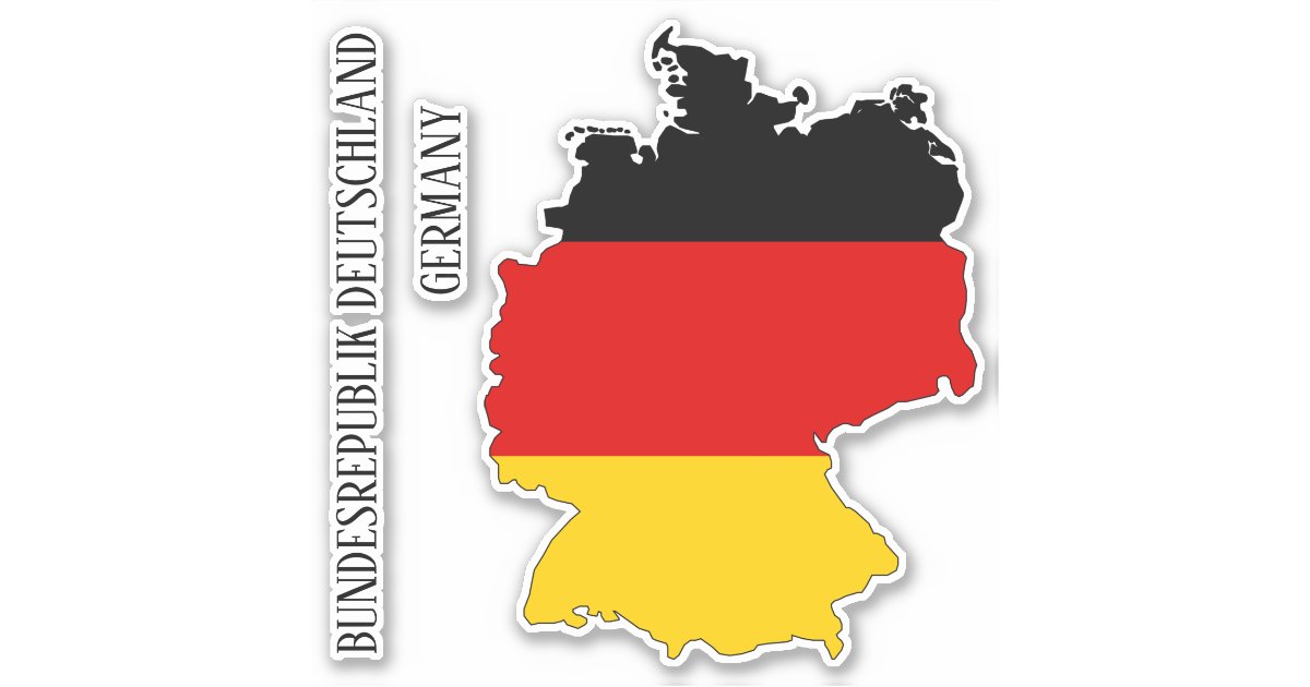 Germany Flag Map Outline Sticker | Zazzle
