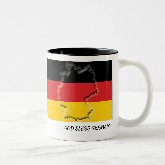 GERMANY FLAG MAP Scripture Customized White Two-Tone Coffee Mug | Zazzle