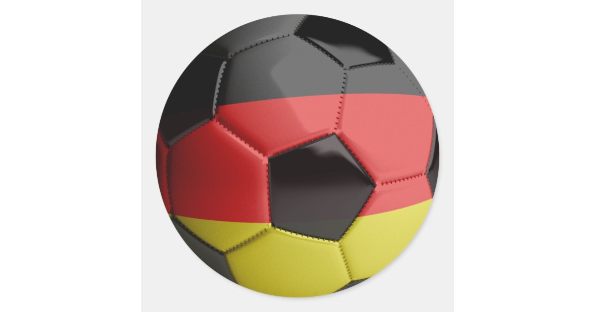 Germany Flag Soccer Ball Classic Round Sticker | Zazzle