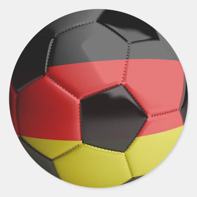 Germany Flag Soccer Ball Classic Round Sticker | Zazzle