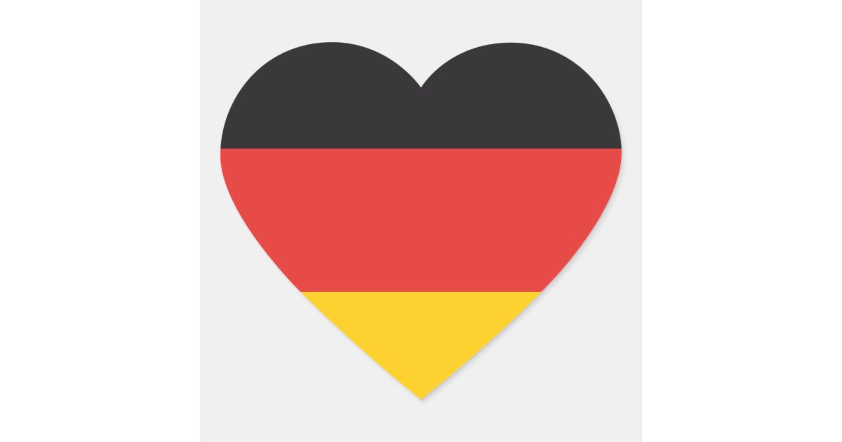 Germany Flag x20 stickers german heart shaped flag | Zazzle