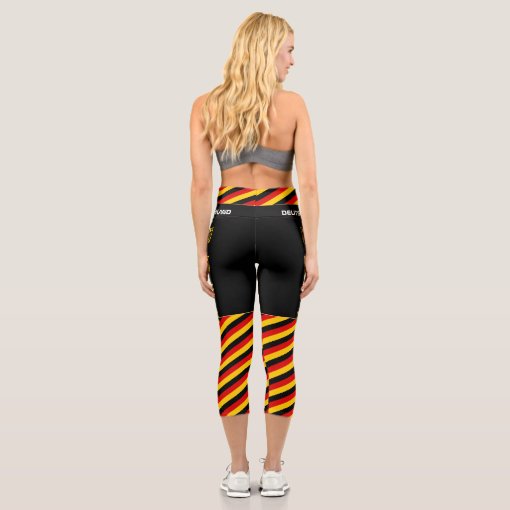 Germany & German Flag fashion, Fitness, Sports Capri Leggings | Zazzle