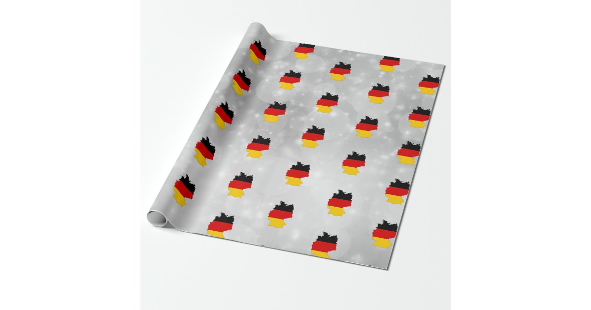 Germany German Flag Map Wrapping Paper | Zazzle
