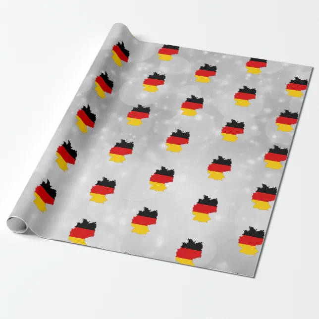 Germany German Flag Map Wrapping Paper | Zazzle