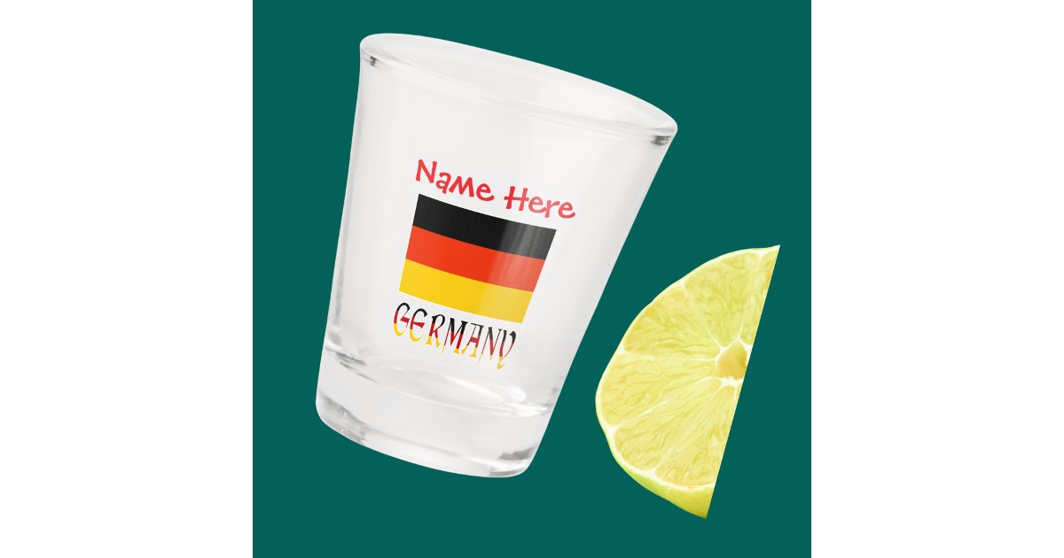 Germany German Flag Red Personalized Shot Glass | Zazzle