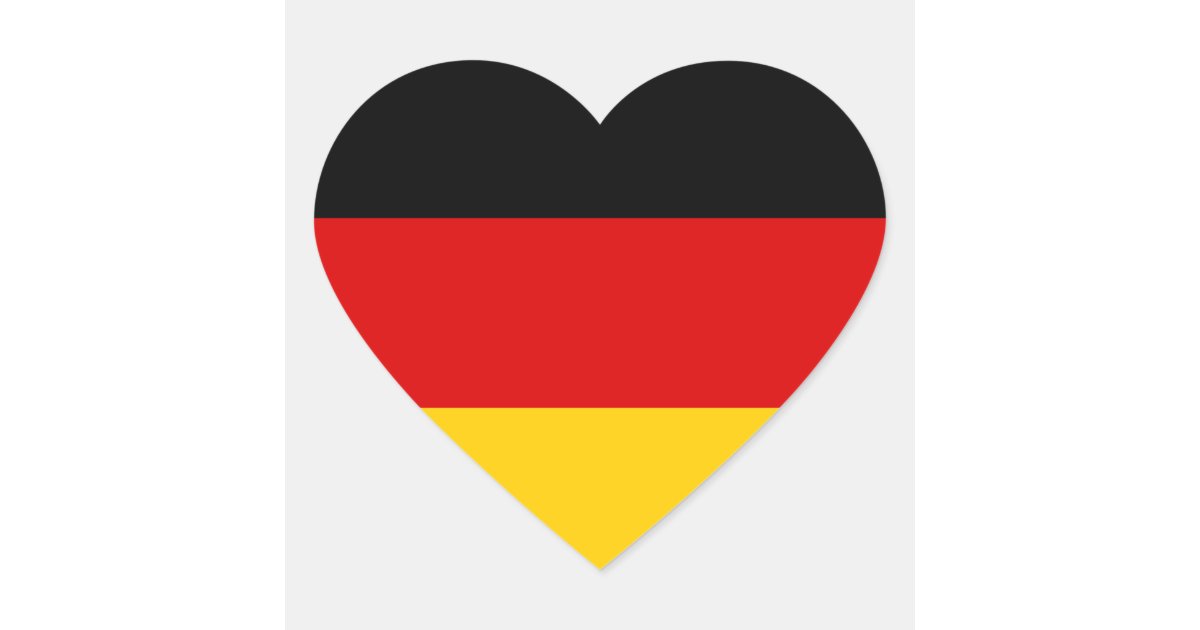 Germany – German National Flag Heart Sticker | Zazzle