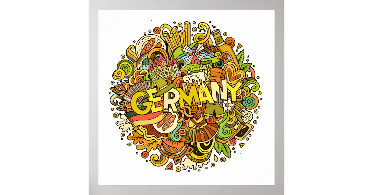 Germany Illustration Art Poster | Zazzle