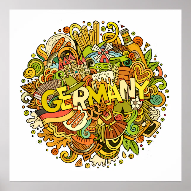 Germany Illustration Art Poster | Zazzle
