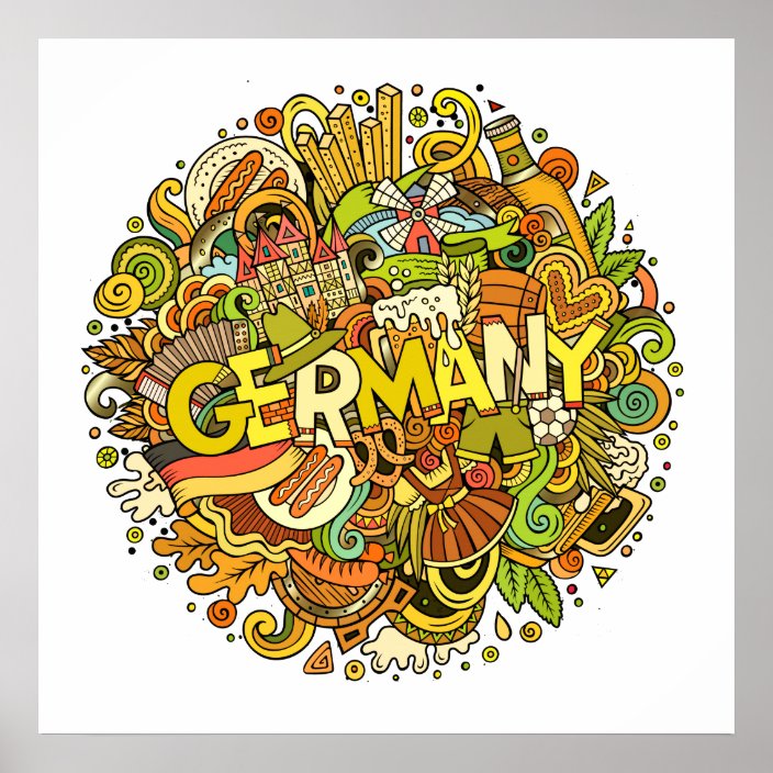 Germany Illustration Art Poster | Zazzle.com
