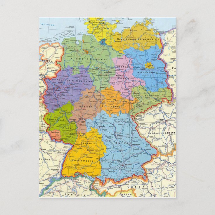 Germany map card 3 | Zazzle