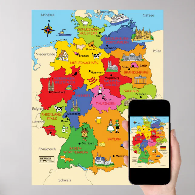 Germany map poster | Zazzle