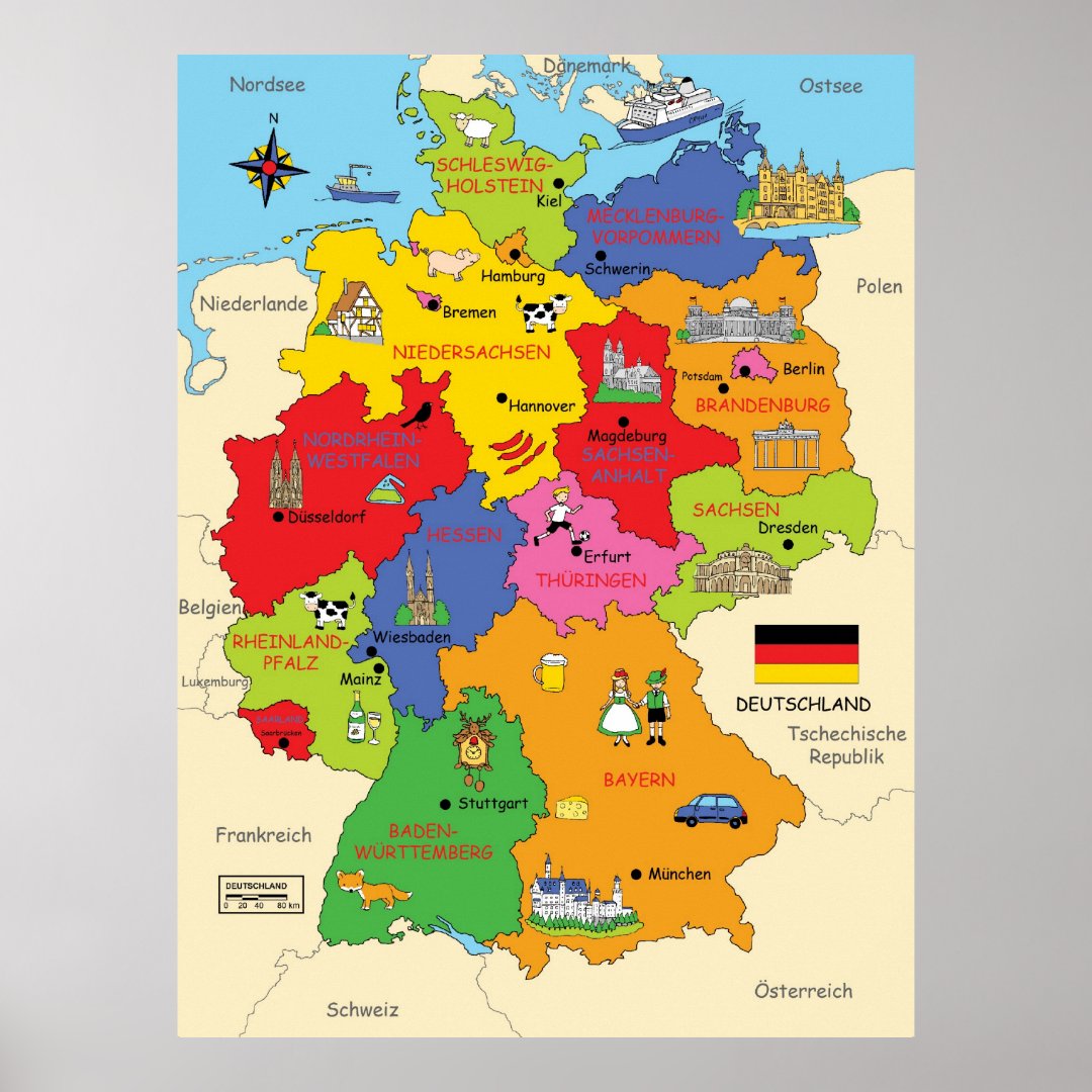 Germany map poster | Zazzle