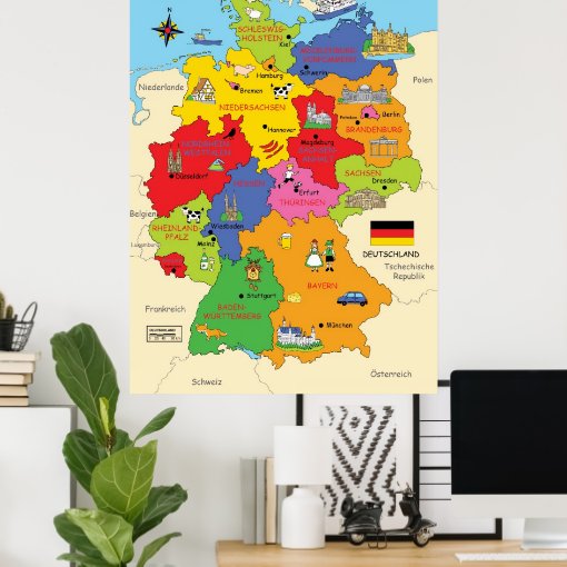 Germany map poster | Zazzle