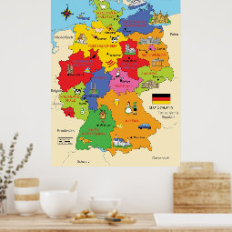 Germany map poster | Zazzle