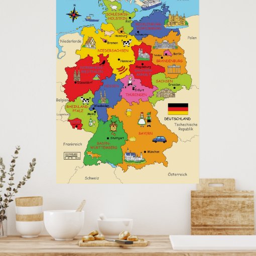 Germany map poster | Zazzle