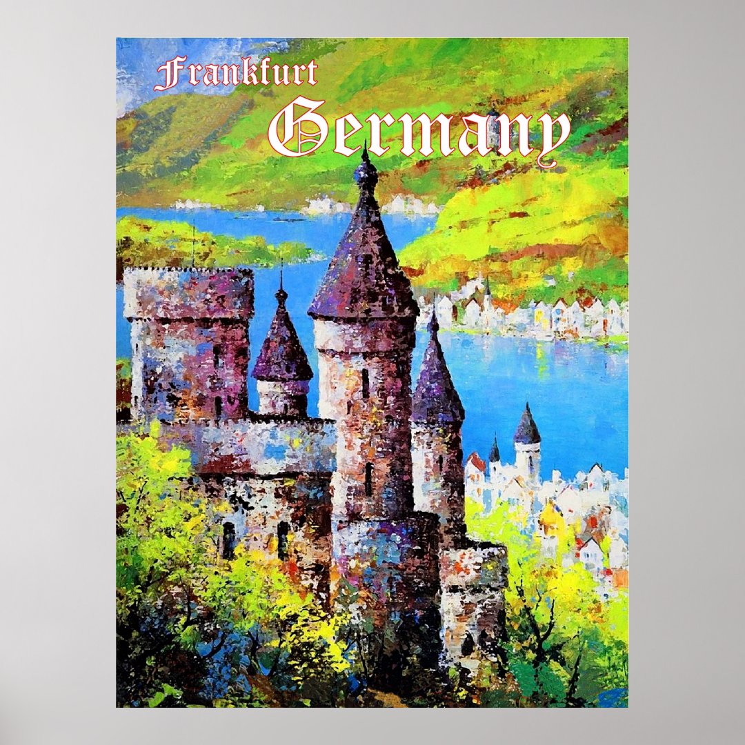 Germany, medieval castle in Frankfurt, main river Poster | Zazzle