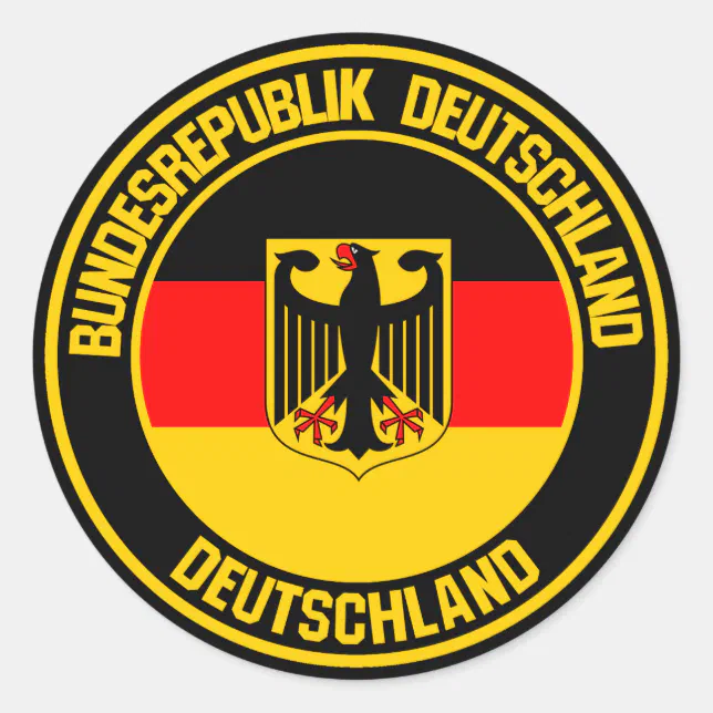 Germany Round Emblem Classic Round Sticker | Zazzle