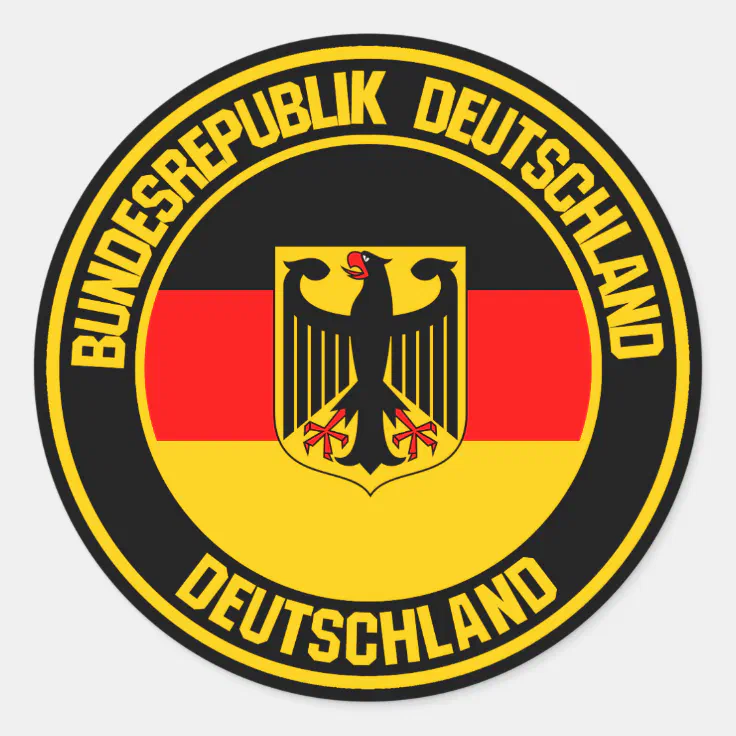 Germany Round Emblem Classic Round Sticker | Zazzle