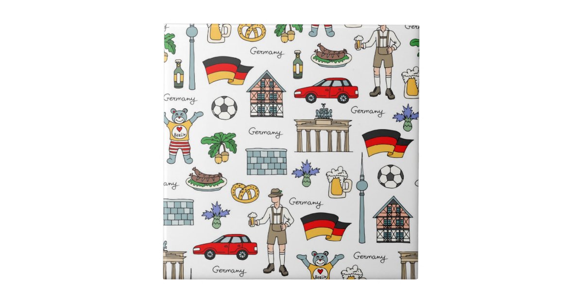 Germany | Symbols Pattern Ceramic Tile | Zazzle
