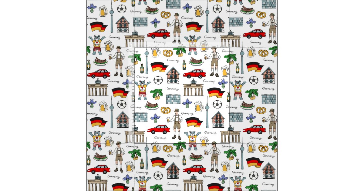 Germany | Symbols Pattern Fabric | Zazzle