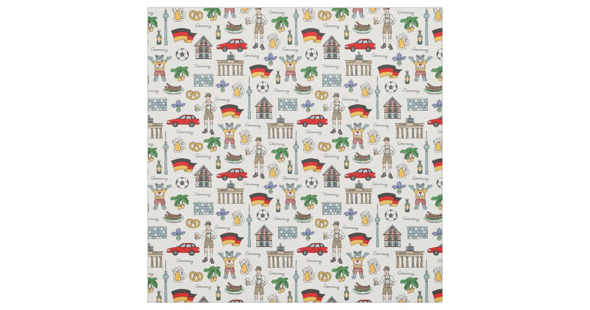Germany | Symbols Pattern Fabric | Zazzle