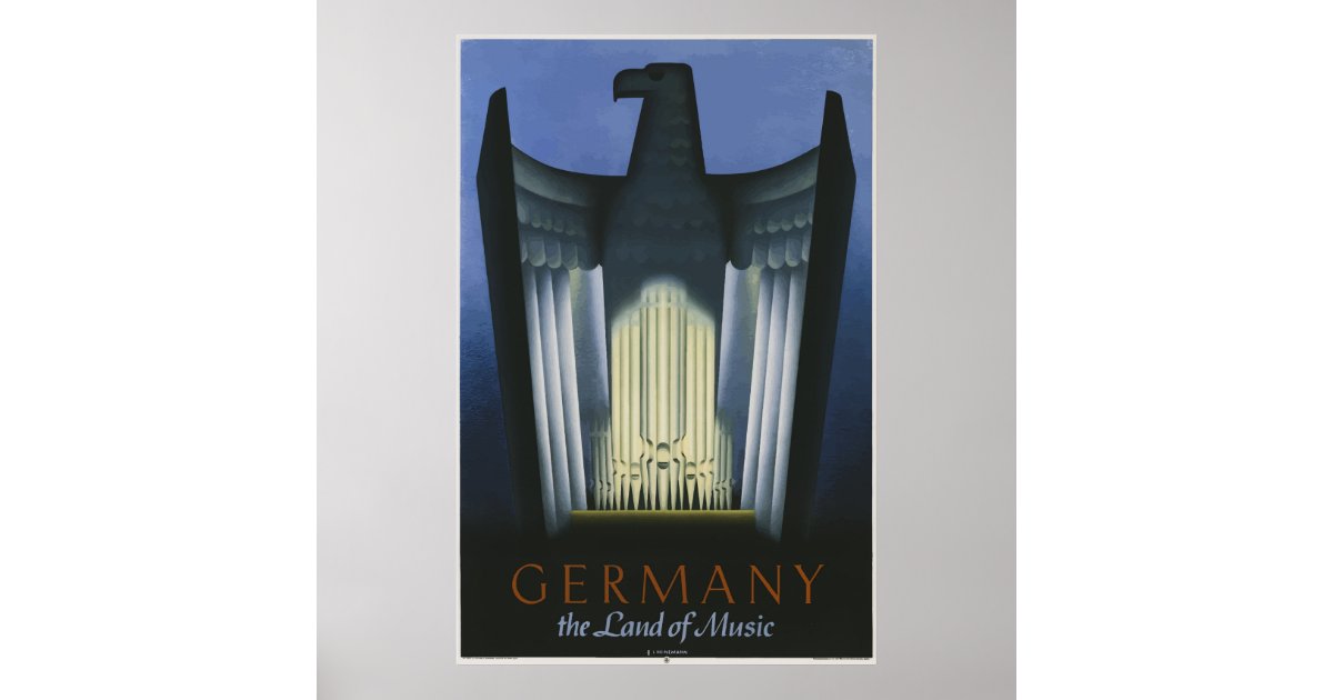 Germany The Land Of Music Vintage Poster | Zazzle
