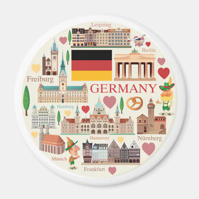 Germany Travel Icons Magnet | Zazzle