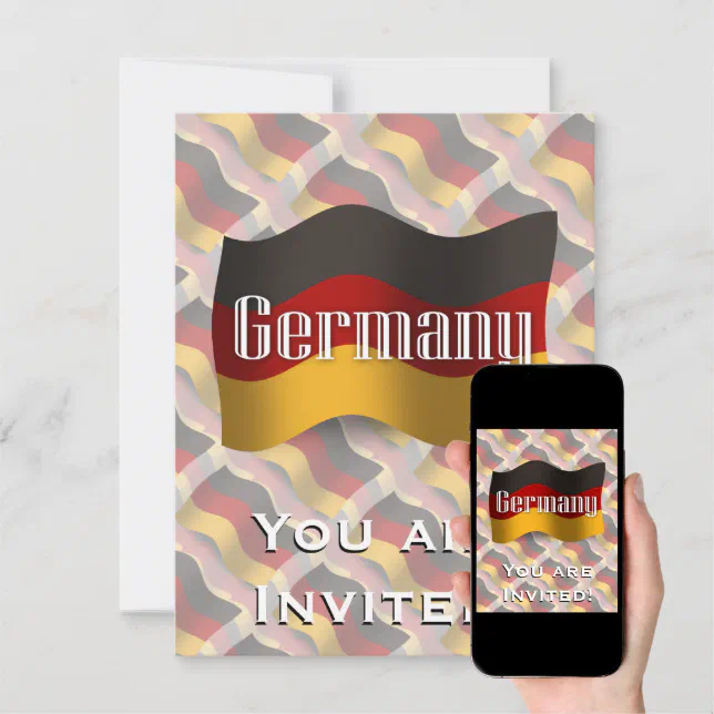 Germany Waving Flag Invitation | Zazzle