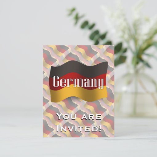 Germany Waving Flag Invitation | Zazzle