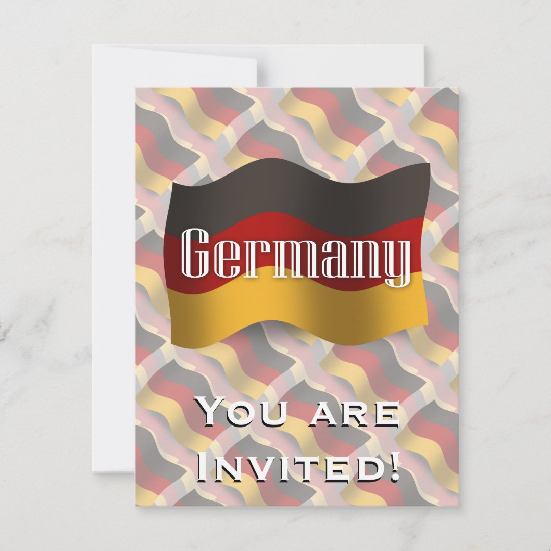 Germany Waving Flag Invitation | Zazzle