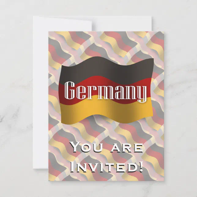 Germany Waving Flag Invitation | Zazzle
