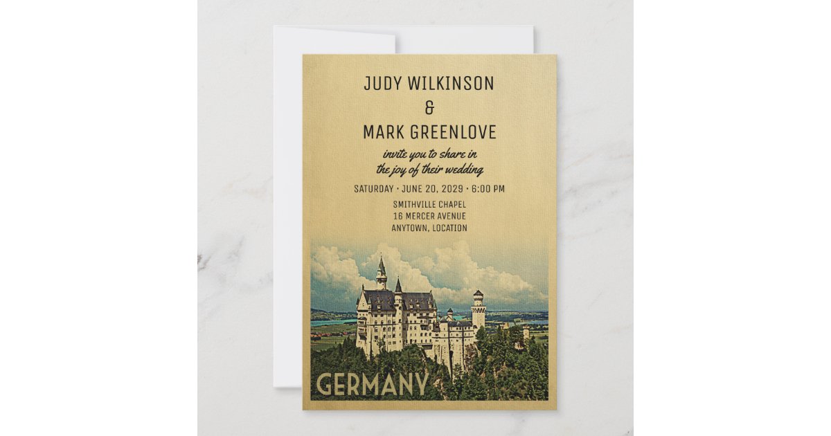 Germany Wedding Invitation Neuschwanstein Castle | Zazzle