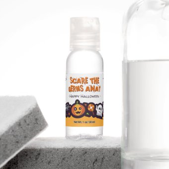 Germs Are Scary Happy Halloween Illustration Hand Sanitizer | Zazzle