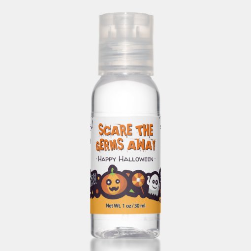 Germs Are Scary Happy Halloween Illustration Hand Sanitizer | Zazzle