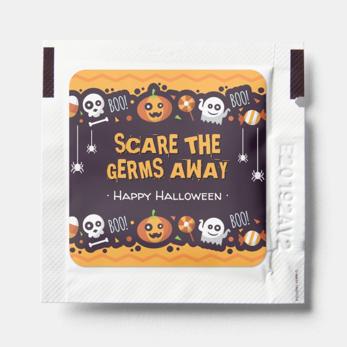 Germs Are Scary Happy Halloween Illustration Hand Sanitizer Packet ...